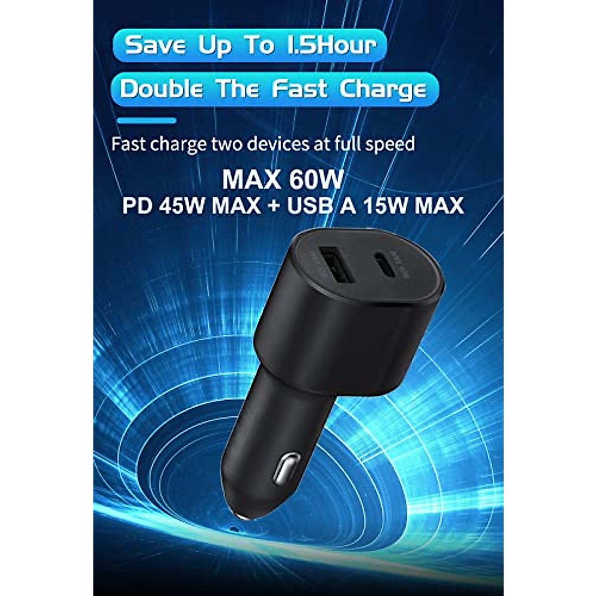Samsung Super Fast Dual Car Charger (45W+15W) with Super Fast Charging Cable for Samsung Galaxy S22 S21 S20 Ultra Plus Note 10+,Google Pixel,Note 20,PPS Car Charger