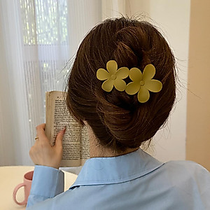 8 PACK Flower Alligator Hair Clips Matte Curved Hair Claw No Slip Hair Clips Volume Strong Hold Clip Hair Claw Hair Accessories for Women Girls