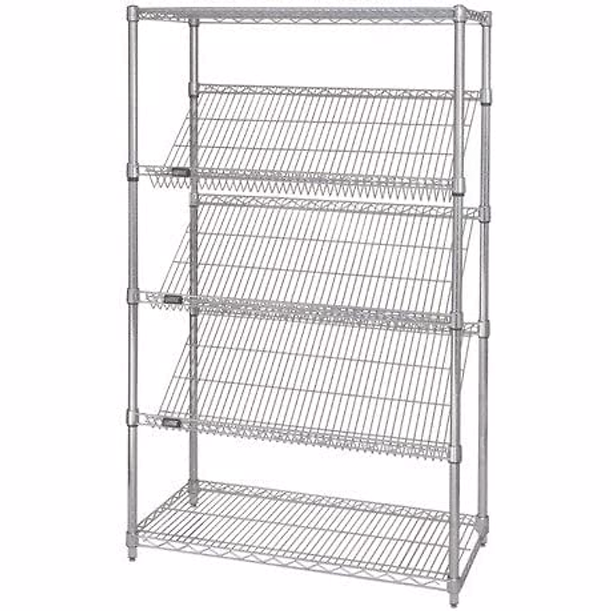 Omega 24" Deep x 48" Wide x 54" High 5 Tier Slanted Wire Shelf Starter Shelving Unit