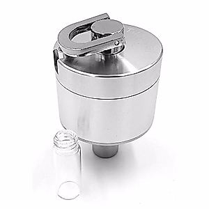 Coarse to Fine Spice Grinder Hand Mill Funnel - Ultra fine - Large Metal 3 Piece 2.12 inch with Storage Bottle - Silver Color