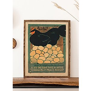 Vintage Rooster Print - French Chicken for Kitchen Wall Art - Hen Bird Country Decor WWI rations poster - 8 x 10, 11 x 14, 11x 17, 16 x 20, 18 x 24, 24 x 36, 30 x 40 unframed print