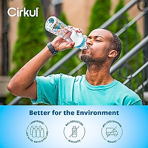 Cirkul 12oz BPA-Free Plastic Water Bottle Starter Kit for Kids with Blue Lid, 2 Flavor Cartridges (1 LifeSip Fruit Punch, 1 FitSip Mixed Berry)