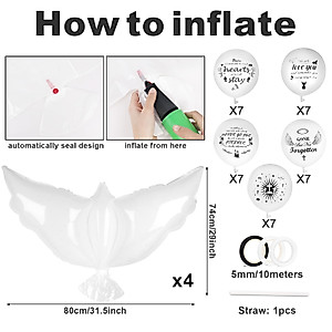 4PCS White Dove Balloons and 35PCS Memorial Balloons to Release in Sky Biodegradable Balloons for Release Happy Heavenly Birthday Balloon for Condolence, Funeral, Anniversary, Remembrance Services