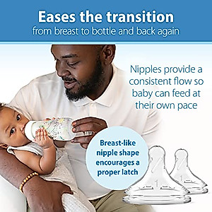 Dr. Brown’s Natural Flow® Anti-Colic Options+™ Wide-Neck Baby Bottle Designer Edition Bottles, Ocean Decos, 9 oz/270 mL, Level 1 Nipple, 2-Pack, 0m+