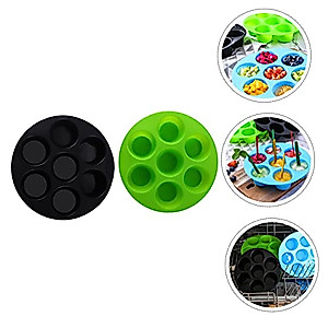 Hemoton 2pcs Cake Pan Chocolate Chip Muffins Bread Baking Pan Silicone Candle Mold Silicone Baking Tray Egg Tart Tin Cupcake Tin Silicone Cake Pans Dessert Moulds 7-holes Cake Pans Oven