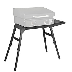 BSARTE Grill Griddle Stand Compatible for Blackstone 17” 22 inch Table Top Griddle, Outdoor Camping Cooking Station Worktable with Adjustable Leg and Side Shelf, BBQ Accessories