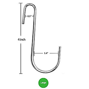 18 Pack ESFUN 4 inch Heavy Duty S Hooks Pan Pot Holder Rack Hooks Hanging Hangers S Shaped Hooks for Kitchenware Pots Utensils Clothes Bags Towels Plants