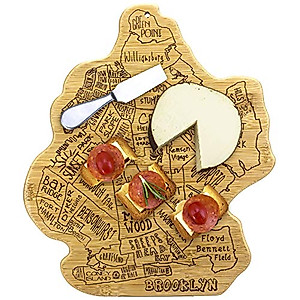 Totally Bamboo Brooklyn City Life Bamboo Serving and Cutting Board, 13-1/2" x 11-3/4"