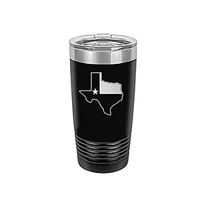 Rogue River Tactical Funny Texas Flag 20 Oz. Stainless Steel Travel Tumbler Mug Cup w/Lid Vacuum Insulated Hot or Cold (Black)
