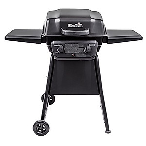 American Gourmet 463672717 Classic 280 2-Burner Liquid Propane Gas Grill, No Side, Black & Cuisinart CCB-5014 BBQ Grill Cleaning Brush and Scraper, 16.5", Stainless Steel, 16. 5"