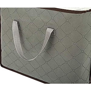 Large Capacity Clothes Storage Bags, Closet Organizer Clothes Storage Bags Organizer with Reinforced Handle,Thick Fabric for Comforters,Blankets, Bedding, Foldable with Sturdy Zipper(4-pack)