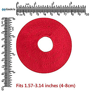 Geekria 2 Pairs Knit Fabric Headphones Ear Covers/Washable & Stretchable Sanitary Earcup Protectors for On-Ear Headset Ear Pads, Sweat Cover for Warm & Comfort (S/Red)