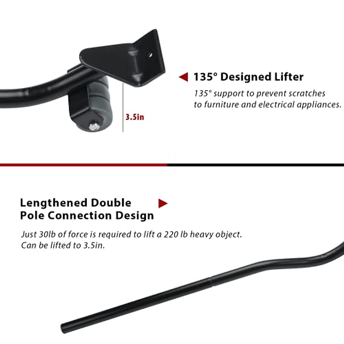 Insdawn Furniture Sliders Moving Dolly 3 Wheels Heavy Duty Furniture Movers Easy Furniture Lifter Mover Tool Set 4 Pack for Heavy Object 800LBs Load Capacity
