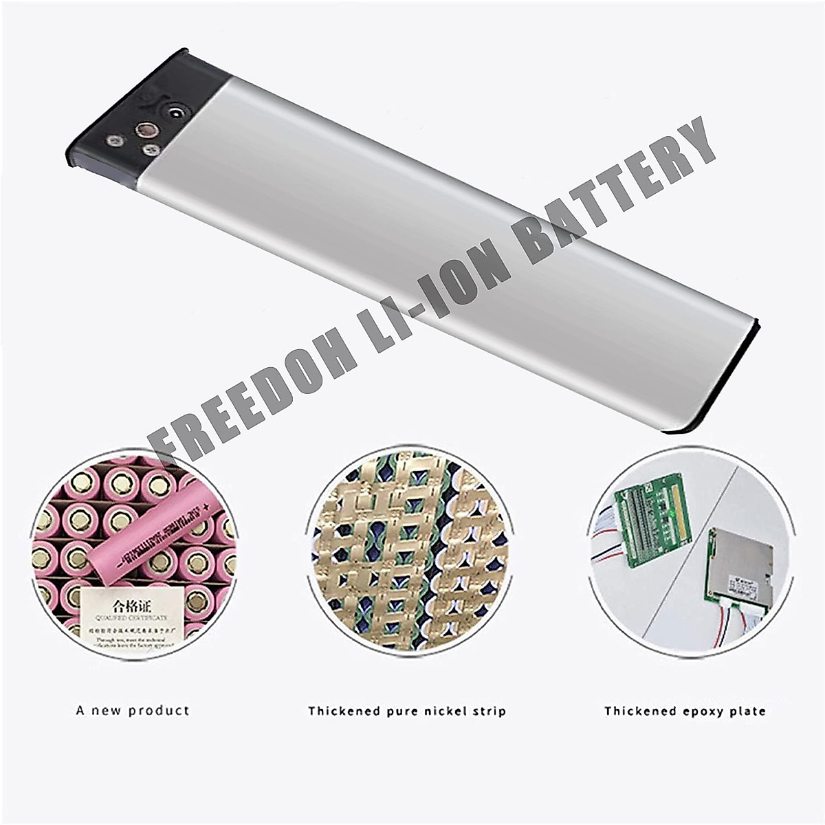 FREEDOH Ebike Battery 36V 48V Folding E-Bike Battery 7.8Ah 10.4Ah Electric Bike Lithium Battery Pack 36V 48 Volt Replacement Li-ion Batteries for 0-350W Motor,48v,10.4Ah