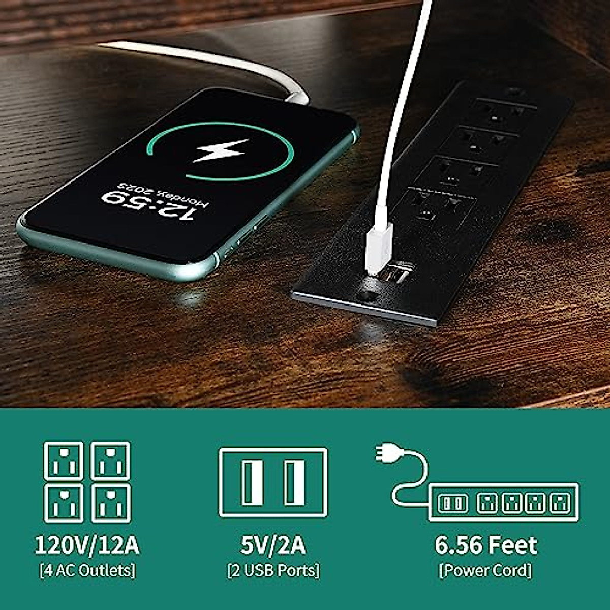 YITAHOME L Shaped Desk with Power Outlets & LED Lights, 67 Inch Large Computer Desk with File Drawer, Corner Desk Home Office Desk with Monitor Stand & 3 Cubbies Storage Shelves, Rustic Brown