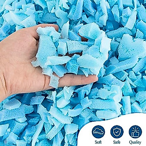 RAINBEAN 5lbs Bean Bag Filler, Shredded Memory Foam Filling for Bean Bag Chair, Dog Beds, Cushions Pillows, Added Gel Particles