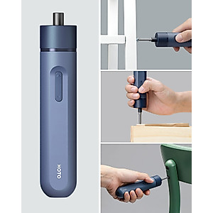 HOTO 3.6V Cordless Electric Screwdriver, 1500mAh, USB Rechargeable Battery, All-in-one Power Screwdriver, Manual-automatic Mode, 2 S2 Steel Long Bits, Ideal for Repairing Circuits/Electronics