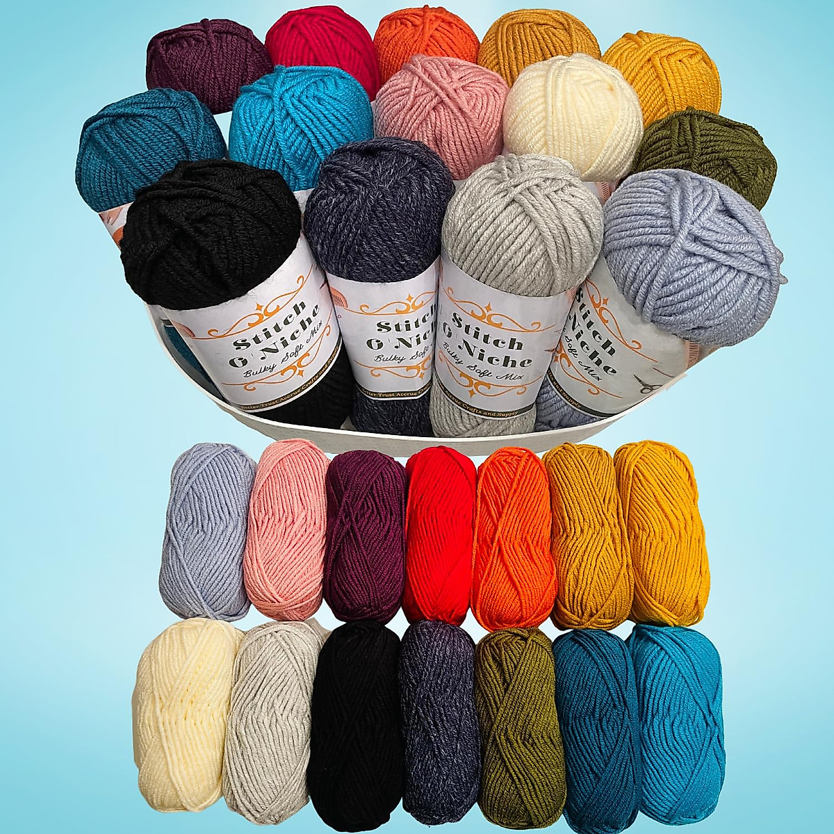 Stitch O'Niche Bulky Yarn for Crocheting /3.5oz 109yd -4 pk Bulky Yarn for Knitting - Size 5 Yarn - Bulky Weight Yarn - Yarn for Crocheting Blankets - Bulky Scarf Yarn (Plum Purple)