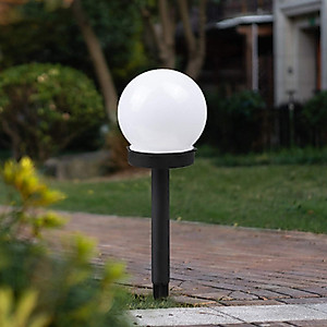 fangzi Solar Ball Light,2Pcs Outdoor Waterproof L-ED Solar Ball Light Garden Lawn Lamp Path Ground Light