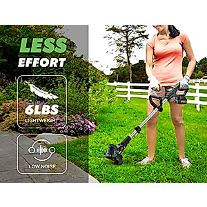 HYMOVO Cordless Weed Eater, 20V Battery Powered String Trimmers, Adjustable Height Weed Wacker Lightweight Grass Trimmer for Garden and Yard