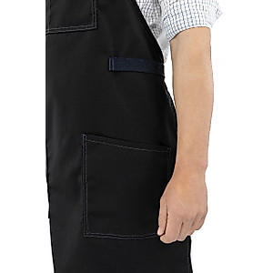 Under NY Sky Chef Apron – Professional Black Twill – Cotton Straps - Smart Pockets - Adjustable for Men and Women – Pro Chef, Cook, Kitchen, Baker, Barista, Bartender, Server Aprons