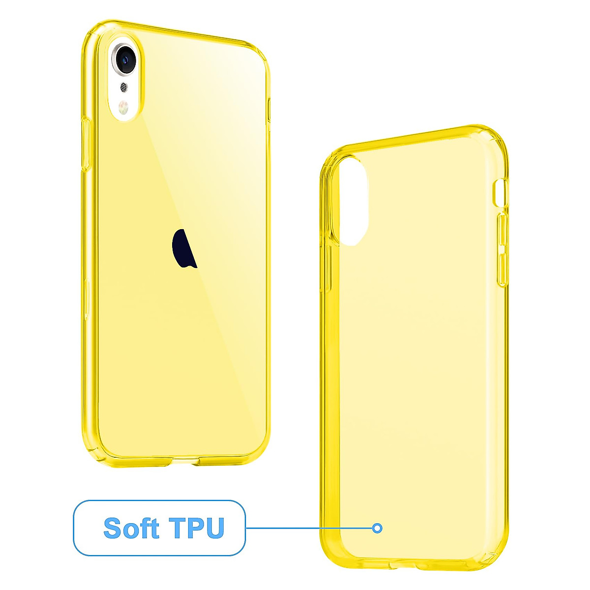 JJGoo Compatible with iPhone XR Case Clear Soft Transparent Shockproof Protective Slim Thin Bumper Phone Cover for XR, Yellow