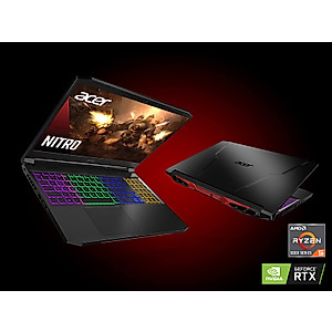 Acer Nitro 5 AN515-45-R21A Gaming Laptop, AMD Ryzen 5 5600H Hexa-Core Processor | NVIDIA GeForce RTX 3060 GPU | 15.6" FHD 144Hz IPS Display | 16GB DDR4 | 512GB NVMe SSD | WiFi 6 | RGB Keyboard