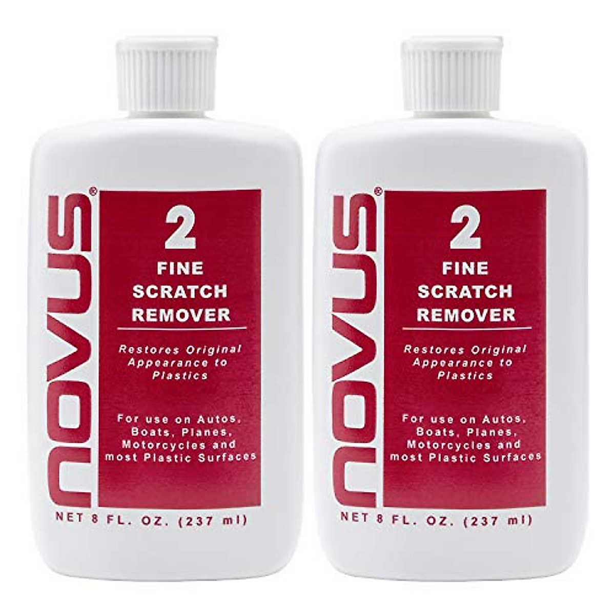 Novus 7030 | Fine Scratch Remover #2 | 2 Pack, 8 Ounce Bottles