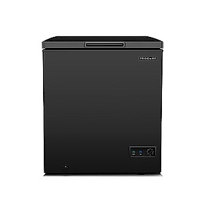 Frigidaire EFRF5003-BLACK Chest Deep Freezer-GARAGE-READY, 5.0 Capacity, Black-Adjustable Thermostat-Removable Vinyl Coated Wire Basket-Easy Defrost Drain, 5 cu ft
