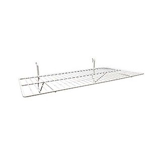 Only Garment Racks White Wire Slatwall/Gridwall Shelf 24"L x 12"D