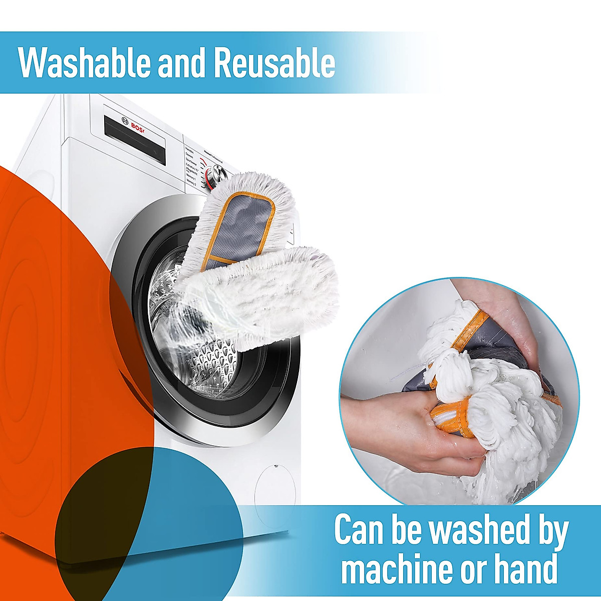 Commercial 24" Dust Mop Pads 2 Pieces Just Fit CLEANHOME Commercial Dust Mop,Grey