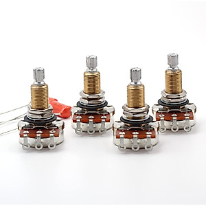 (4X) Bourns 500K Long Split Shaft Audio Potentiometers + (2X) .022uf Orange Drop Capacitors - for Electric Guitar