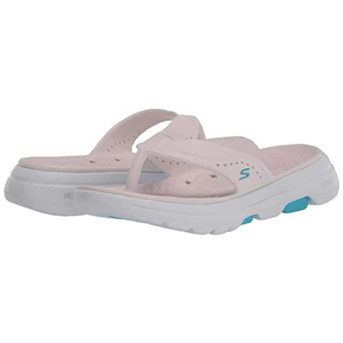 Skechers Women's FOAMIES GOwalk 5 - Bali Sport Sandal, White, 10