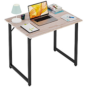 PayLessHere 32 inch Computer Desk,Office Desk with Metal Frame,Modern Simple Style for Home Office Study,Writing for Small Space,Nature