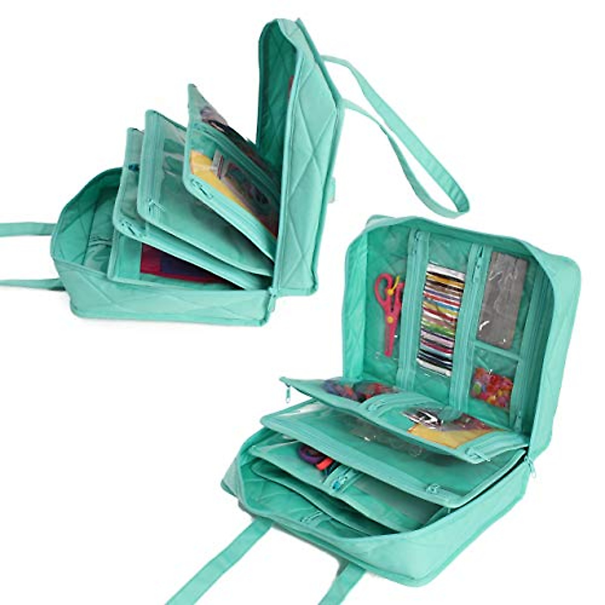 Earthwise Arts & Crafts Storage Bag Organizer Container with 17 Compartments Crafters Companion Great for Beads, Stones, Knitting, Crochet and More!