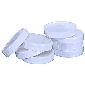 Wide-Mouth Reusable Plastic Lids for Canning Jars, 8 Count, Mainstay (3.62" dia x .75" H) (Limited Edition)