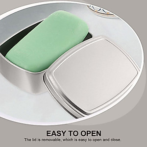 COHEALI Aluminum Tin Cans 4pcs Rectangular Empty Hinged Tin with Lid Aluminum Jar for Storage Pin Candy Jewelry Craft (3.85 x 1.1in)