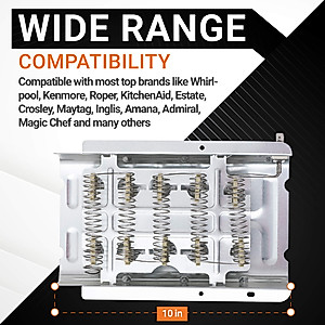 BlueStars 279838 W10724237 Dryer Heating Element 3387134 3977767 Thermostat 3392519 3977393 Thermal Fuse Kit - For Whirlpool Kenmore Roper Amana Dryers NED4655EW1 MEDX655DW1 8565582 3403585 AP3094254
