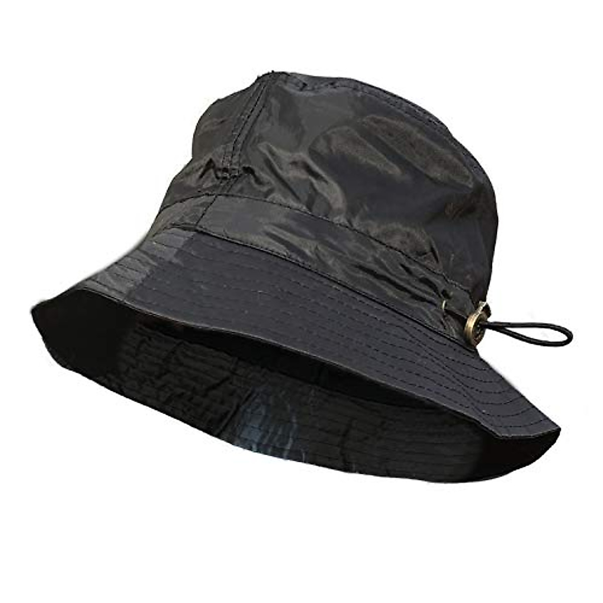 Toutacoo, Adjustable Bucket Rain Hat, Nylon-Look (01-Black/M-L)