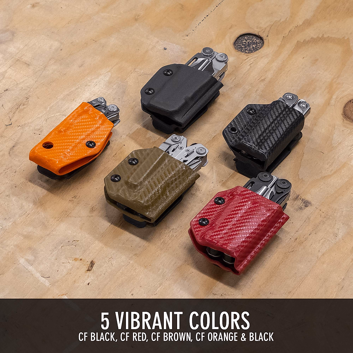 Clip & Carry Kydex Sheath Belt Clip Holster Holder Cover for LEATHERMAN SKELETOOL - Made in USA (Carbon Fiber Black)