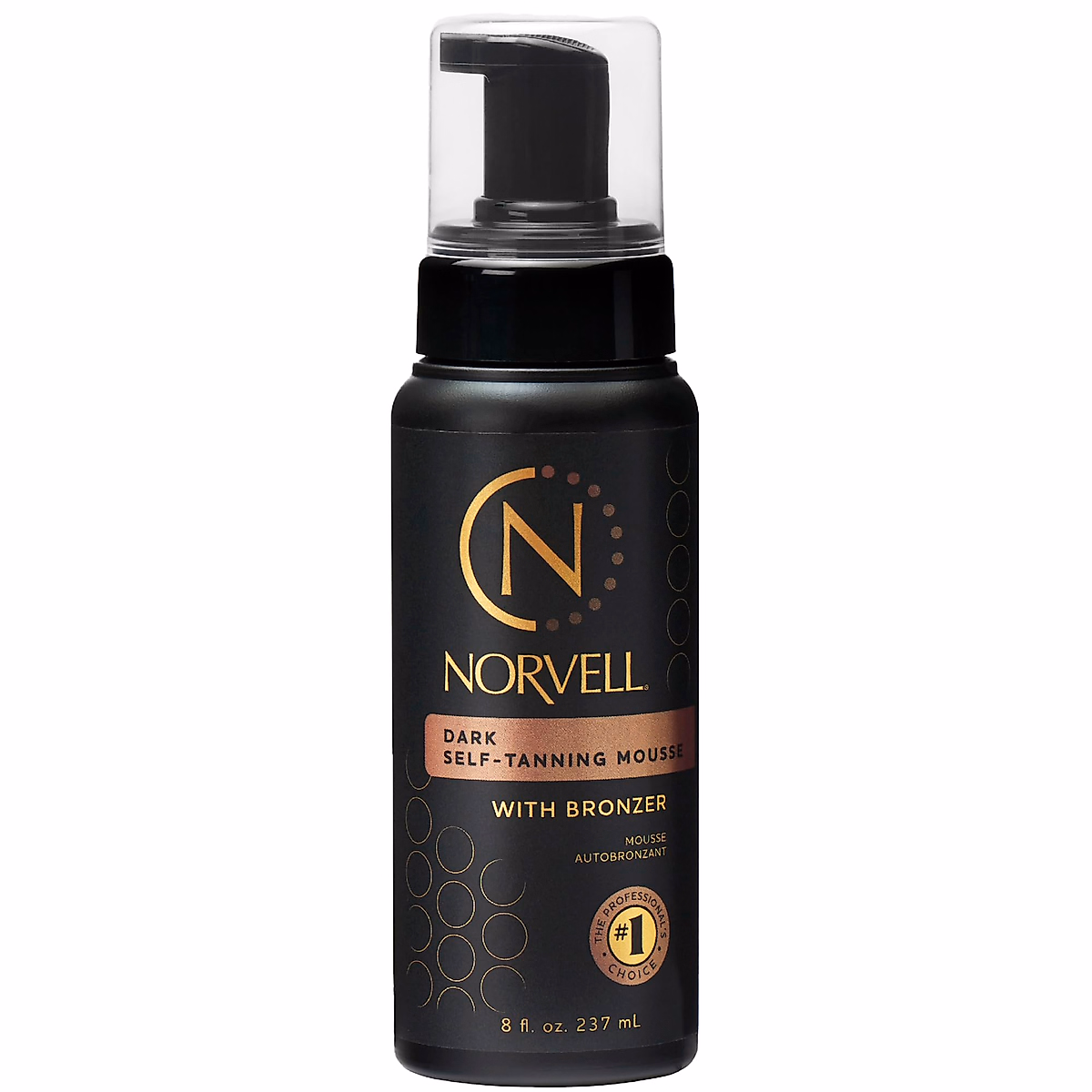 Norvell Sunless Self Tanner Mousse with Bronzer - Instant Natural Looking Bronzing Glow, 8 fl.oz.