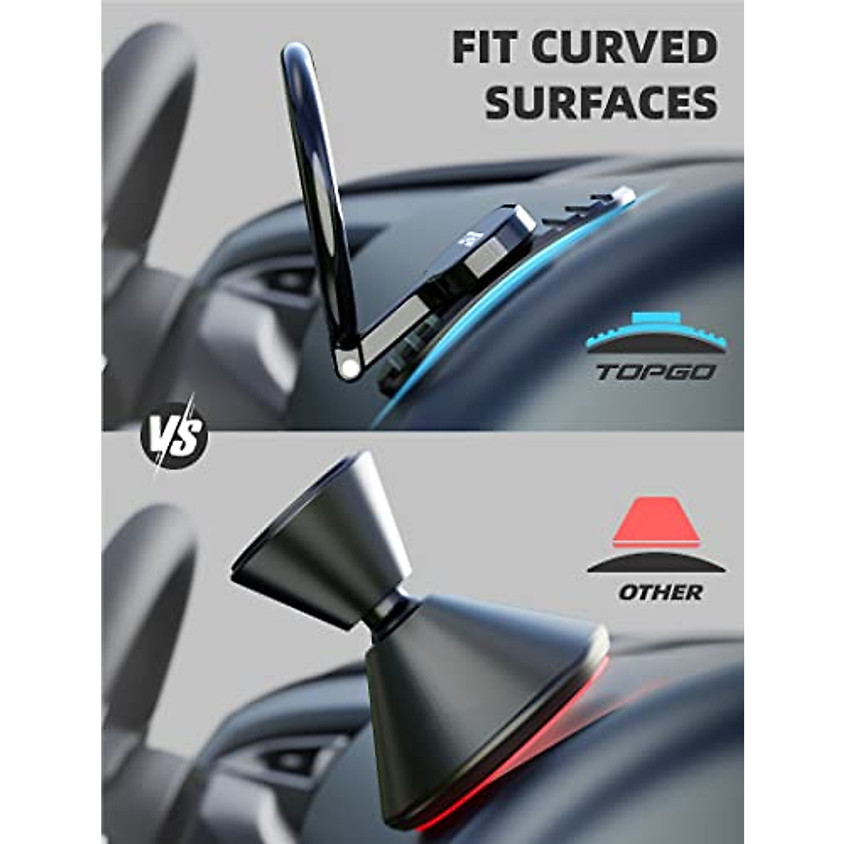 TOPGO Compatible for MagSafe Car Mount Magnetic Phone Mount for Car for Tesla Strong Magnet Hands Free Fit for iPhone 14 Samsung More Smart Phones