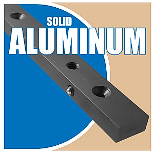 Peachtree Woodworking 19 inch Precision Aluminum Miter Bar Rail Runner w/Adjustable Spring Loaded Plungers •DIY Table Saw Crosscut Sleds •Jigs •Works w/ 3/4 by 3/8 inch Miter Slots •Mounting Hardware