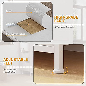 LIVEHOM 11 Dresser Drawer for Bedroom, Chest of Drawers with Side Pockets, Hooks, Fabric Storage Drawer, Steel Frame, Wood Top, Organizer Unit and Pull Handle for Closet, Nursery