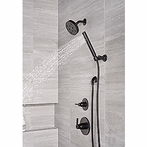 Delta Faucet Trinsic 3-Setting Matte Black Shower System Including Black Shower Head, Handheld Shower, Shower Handle, Shower Diverter and Shower Valve Kit, Delta Shower Trim Kit, Matte Black