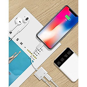 [Apple MFi Certified] Headphone Adapter for iPhone，2 in 1 Lightning to 3.5mm Aux Audio Dongle Headphone Accessories Compatible with iPhone 14/13/XR/X 8 7/iPad Audio Earphone Adapter for All iOS System