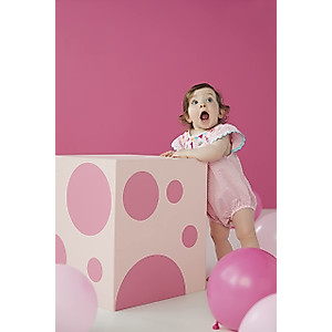 Mud Pie Baby Girls Smocked Birthday Bubble, 12-18 Months, Pink, 12-18 Months US