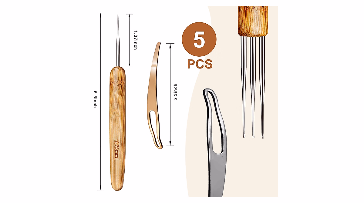 KACOLA Dreadlock Crochet Hooks & Interlocking Tool Set