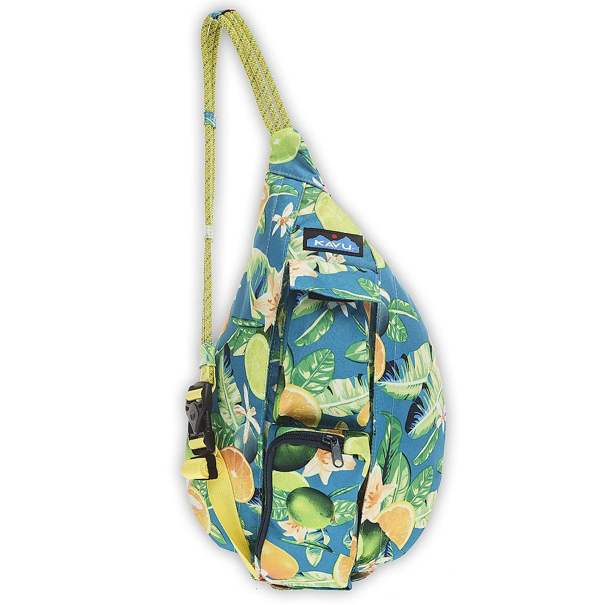 KAVU Mini Rope Sling Pack with Adjustable Rope Shoulder Strap, Ocean Citrus