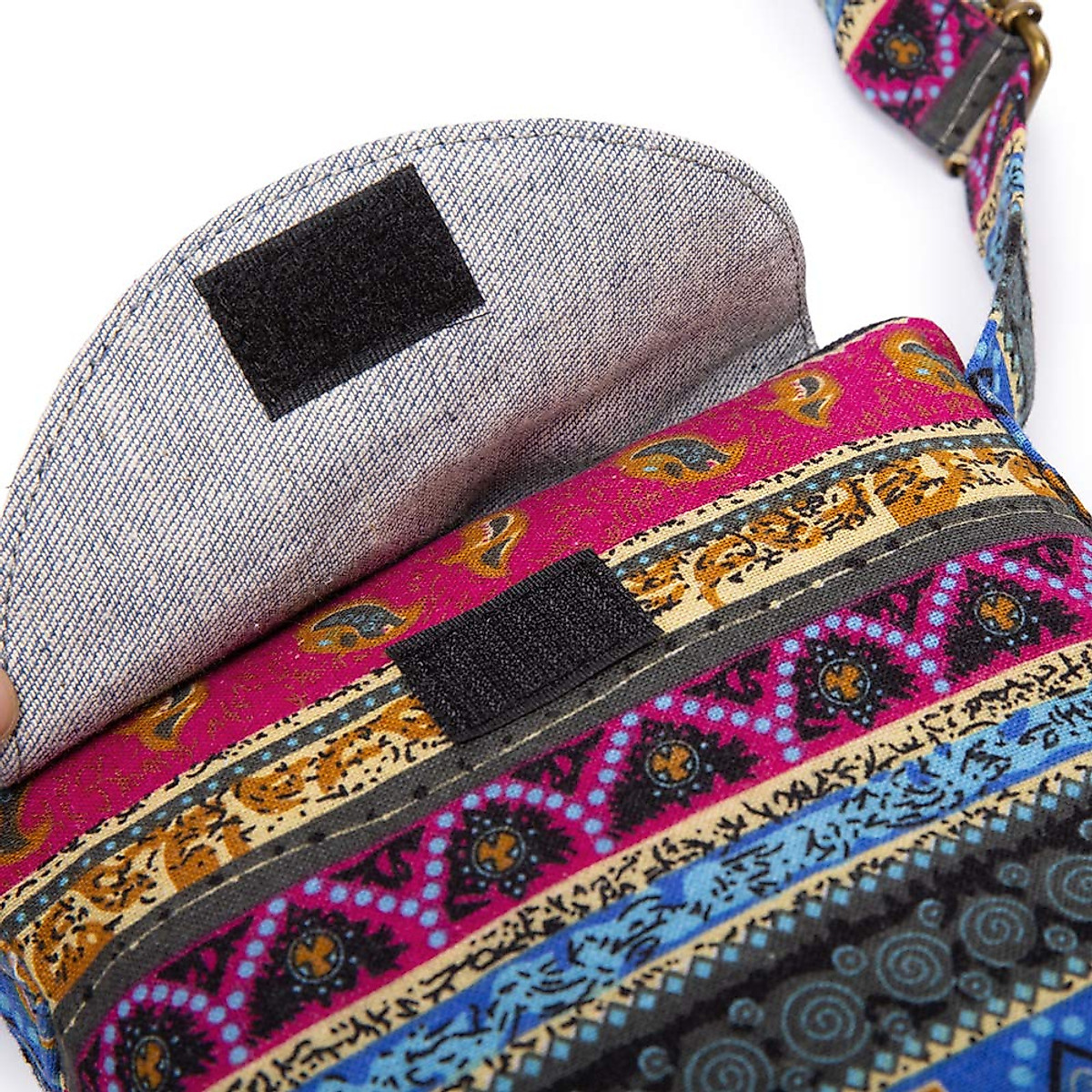 OPQRSTU Women's Retro Small Size Canvas Shoulder Bag Hippie Crossbody Handbag Casual Tote (Rose red)